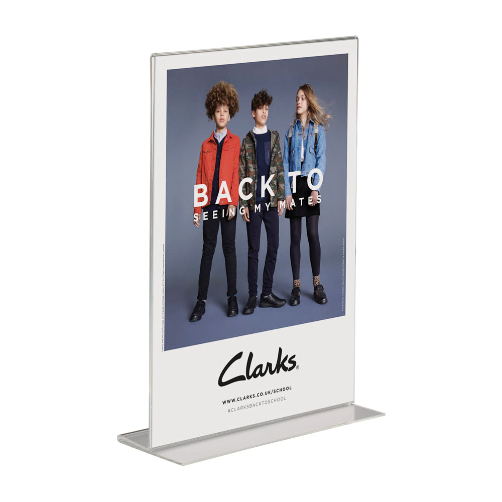 Double Sided Freestanding Acrylic Poster Holder – VisualDisplays