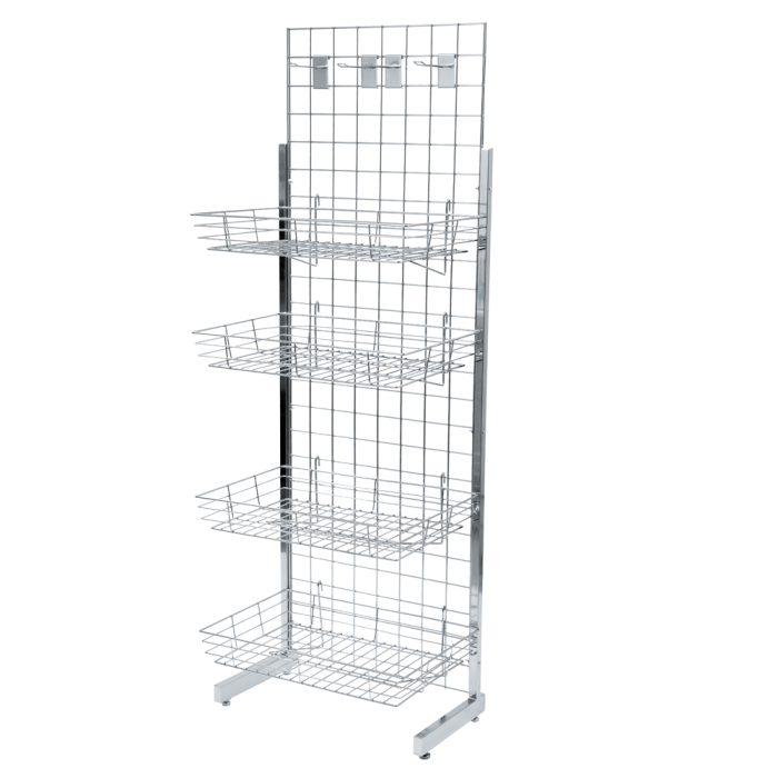 6ft Gridwall Single Sided Display Kit with Shelves – VisualDisplays