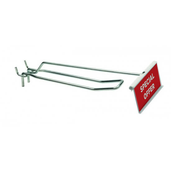 Pegboard Hook Looped with Overarm Ticket Holder – VisualDisplays