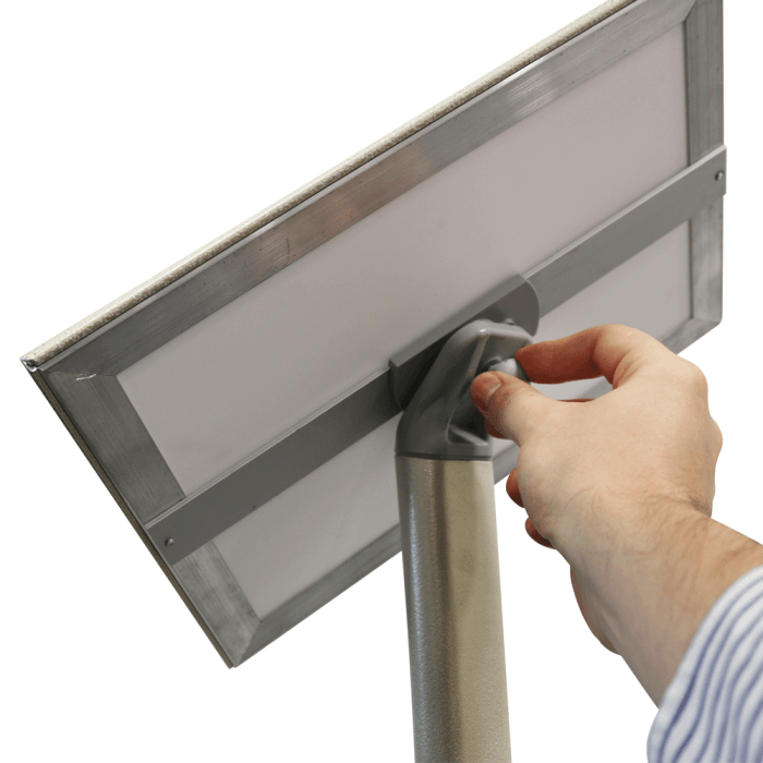 Premium Curved Signage Stand – VisualDisplays